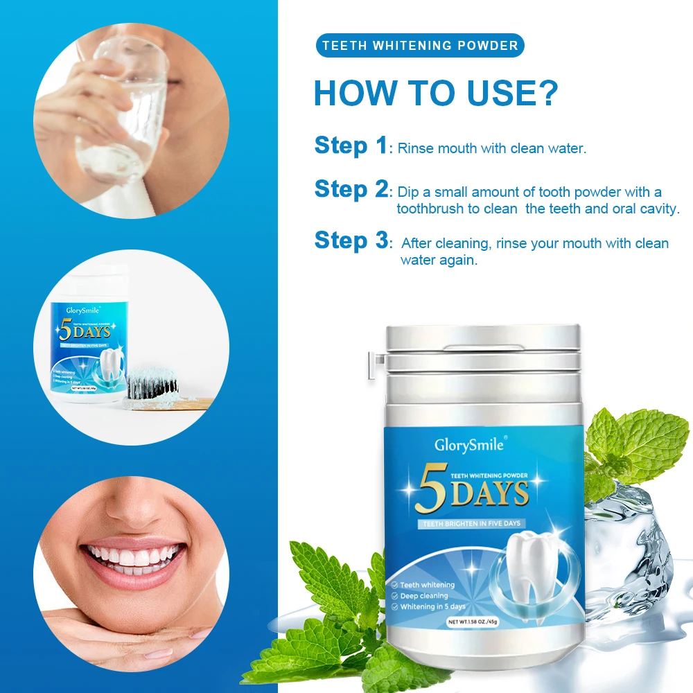 NEW Dental Mint Oral Care - Teeth Whitening Powder for Home Use