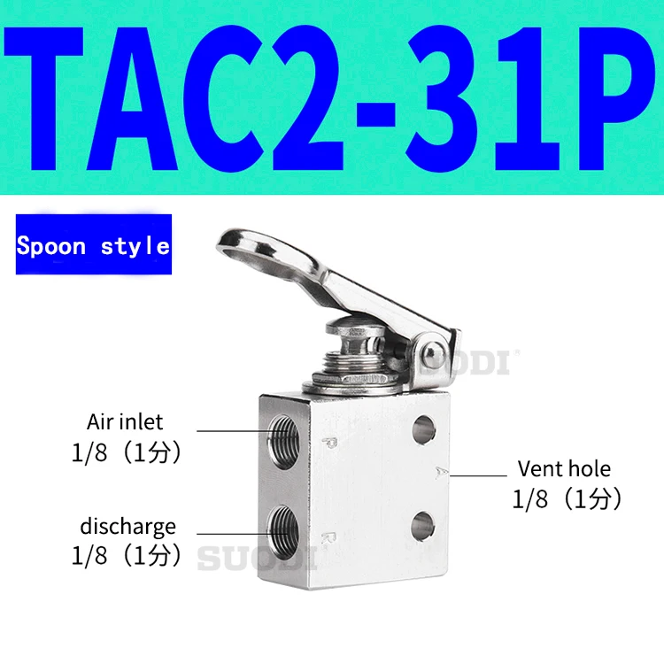 2Position 3Way Pneumatic Button Control Valve Manual Switch TAC ...