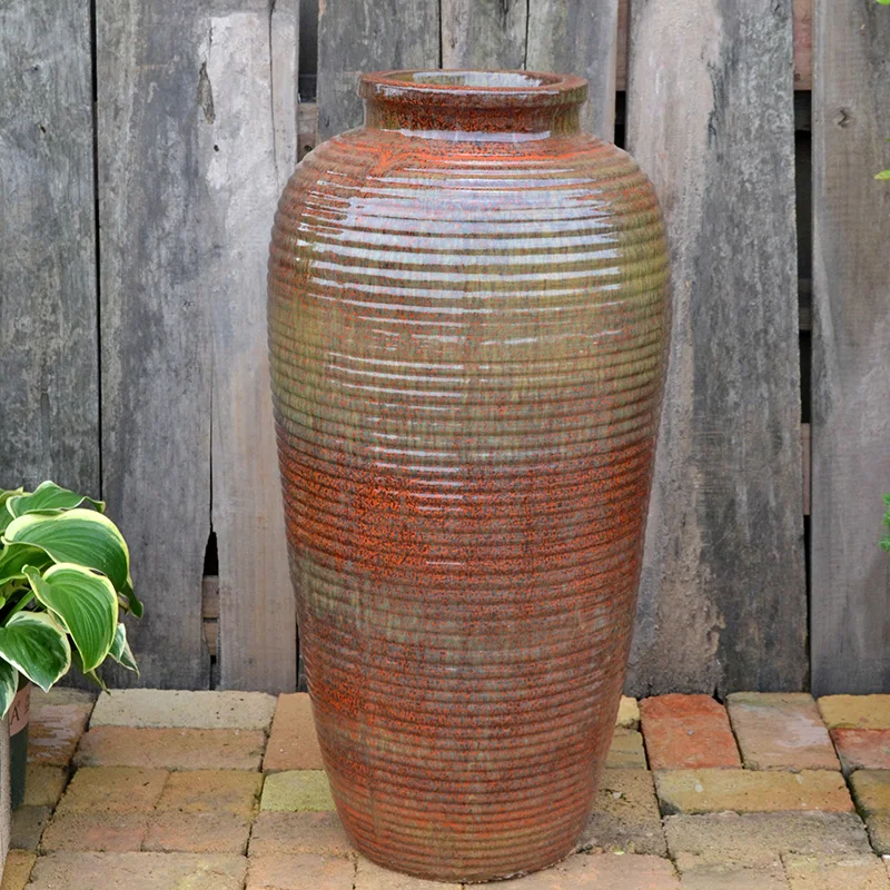 Large Outdoor Cylindrical Ceramic Planter For Garden Decoration - Buy ...