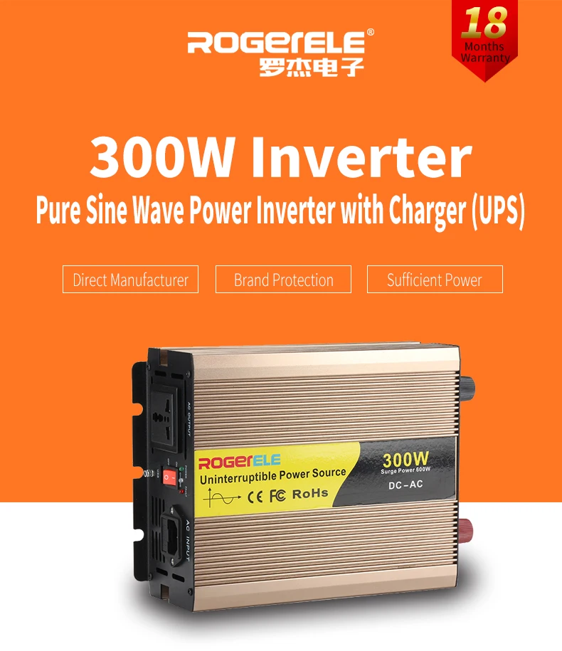 Ups Power Inverter 300w 12v 24v Dc To Ac 110v 230v Pure Sine Wave ...