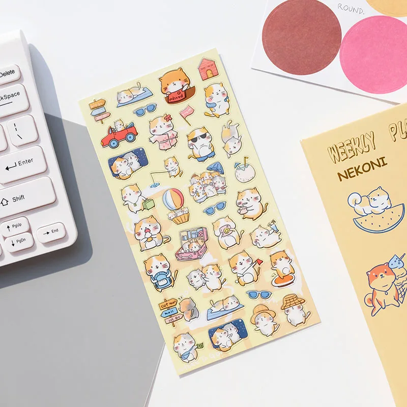 Nekoni Original Design Koniwa Kawaii Animals PVC Stickers