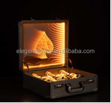 Custom Logo LED Lighted Mirror Beef Suitcase Meat Carrier Box