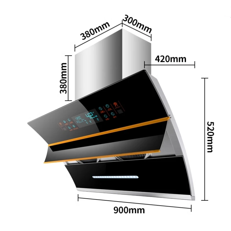 Smart Electric Wall-Mounted Stainless Steel Range Hood