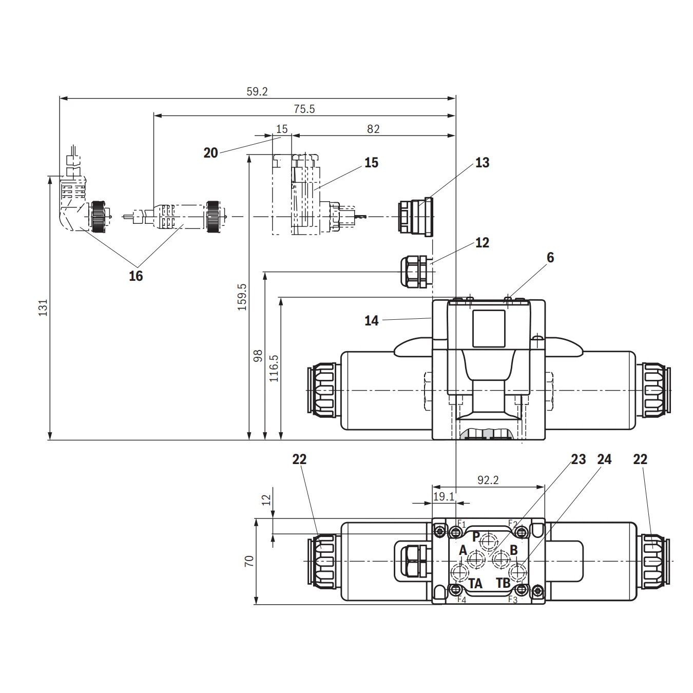 Rexroth Solenoid Coil GZ45-4 24V K4K - Original Hydraulic Component