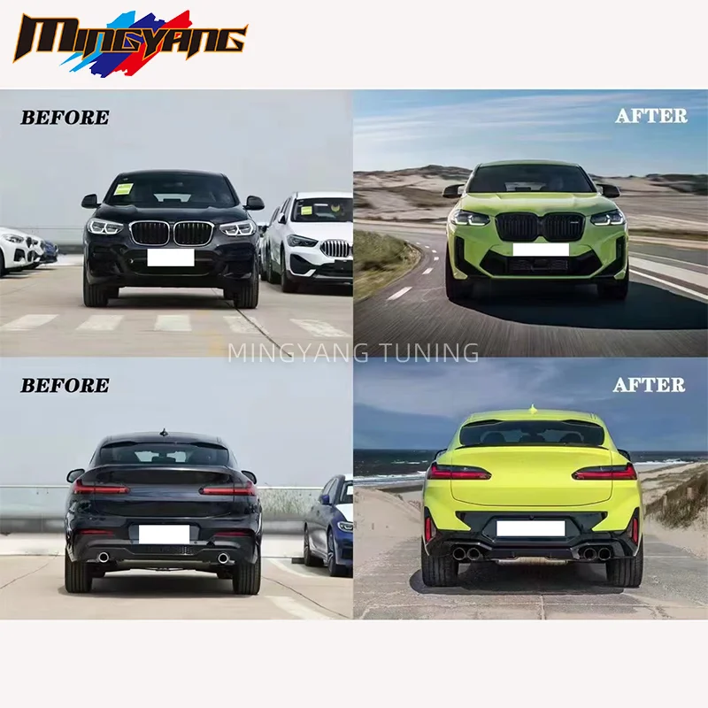 Old to New X4M F98 LCI Bodykit 2022 Design Upgrade Kit Car Bumpers Rear ...