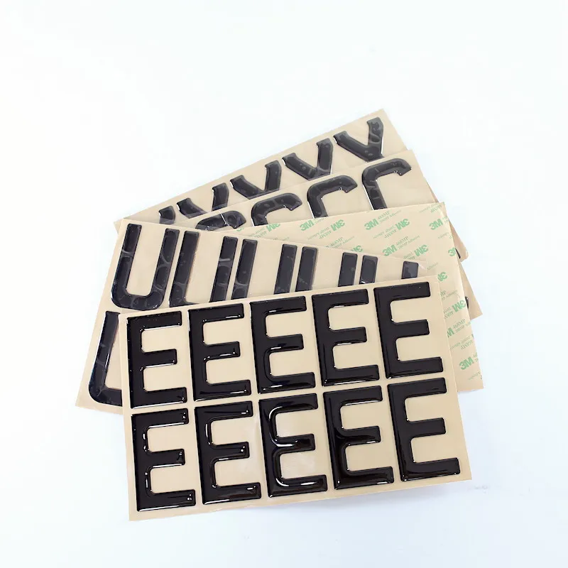 Custom 3D Epoxy Gel Letter Number Plate with 3M 468 Tape