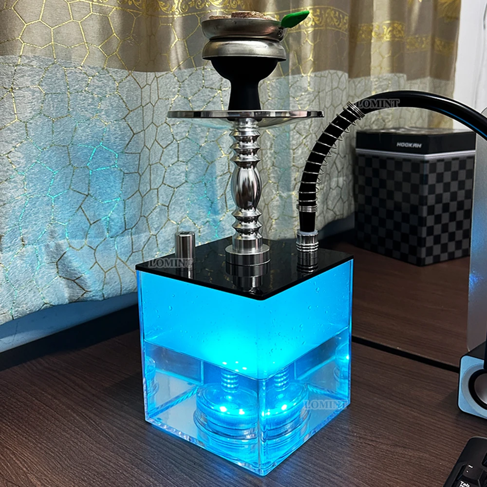 Clear Transparent Square Hookah Acrylic Shisha Set