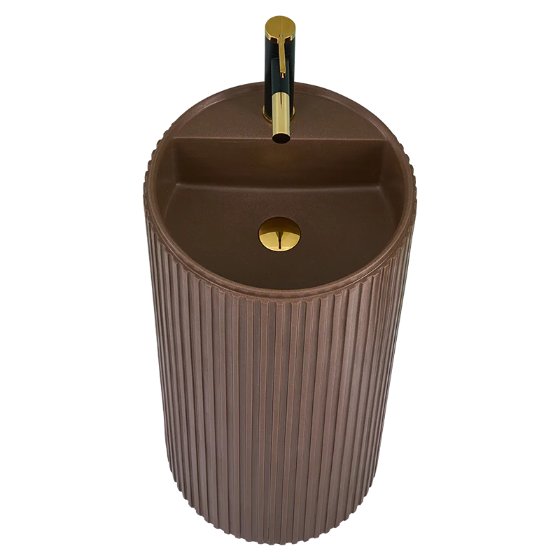 Luxury Hotel Grey Color Freestanding Hand Wash Basin Solid Surface ...