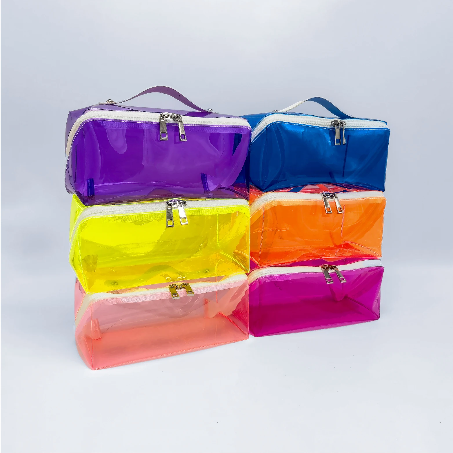 Wholesale Custom Logo Macaron Color Portable Pvc Cosmetic Bags Clear ...