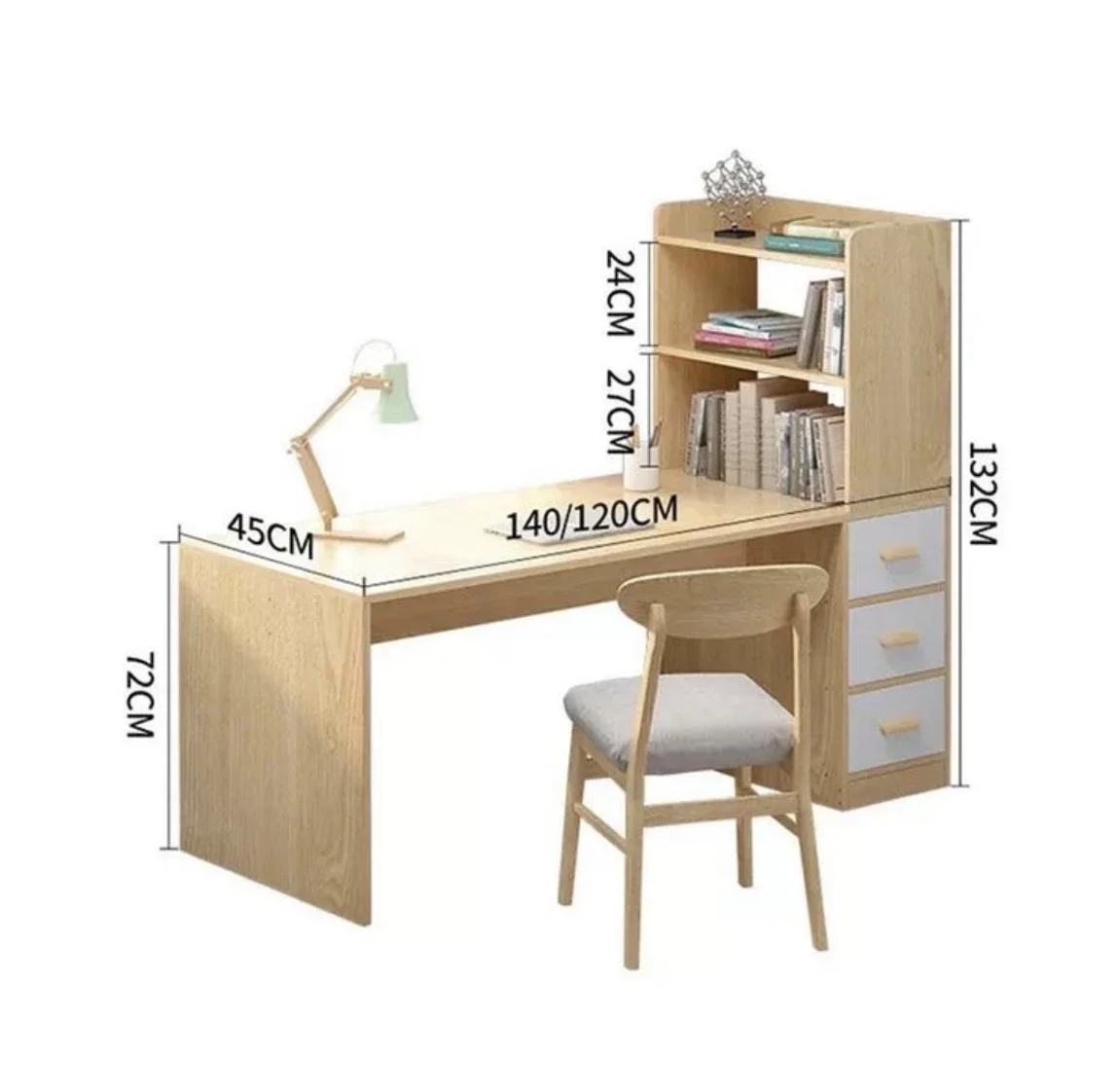 Semra Modern Home Kids Children Wooden Storage Computer Table