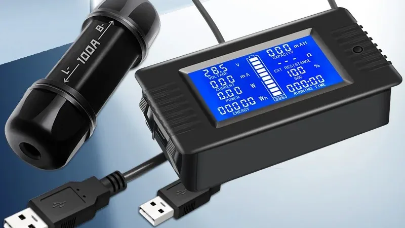 Peacefair Pzem-015 Upgrade 50a 0.5m Usb Dc Digital Voltmeter Battery ...