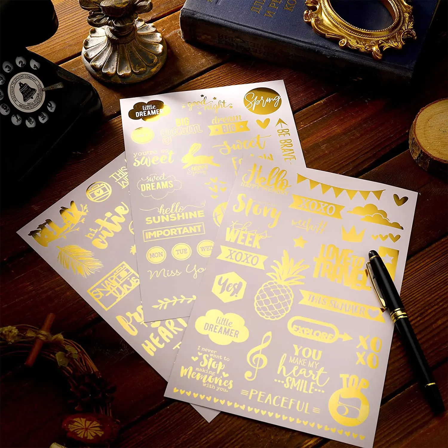 Rub On Dry Transfer Stickers Decals Scratching Journaling Scrapbooking ...