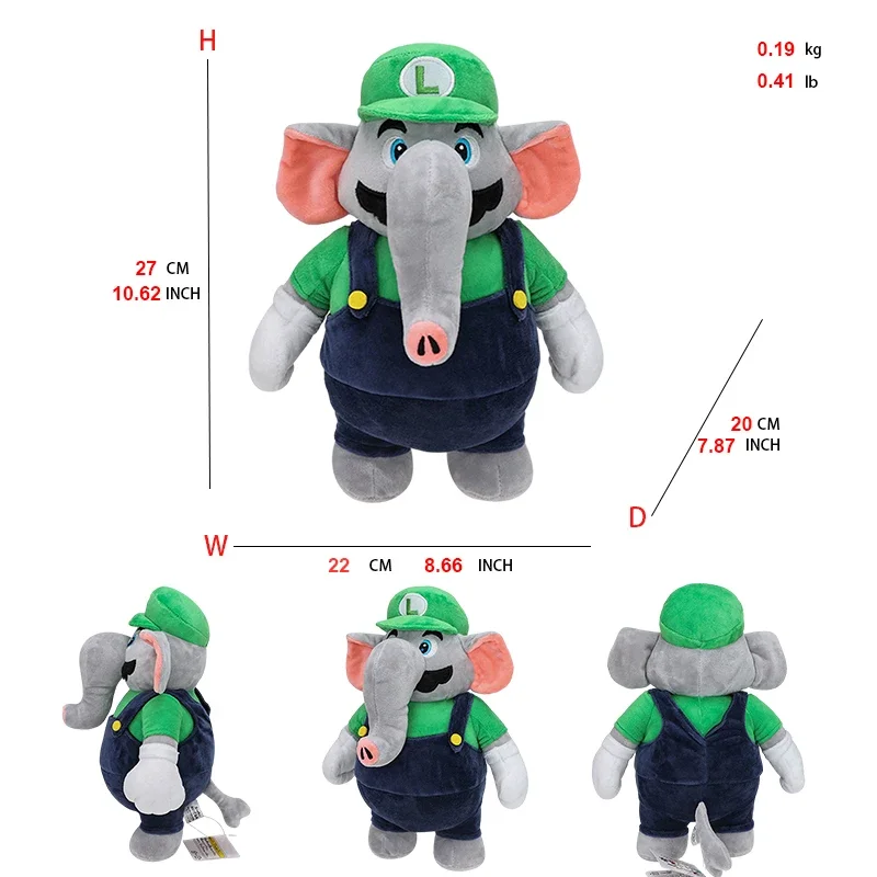 Super Mario Bros. Wonder Elephant Mario Luigi Plush Toy Soft Stuffed ...