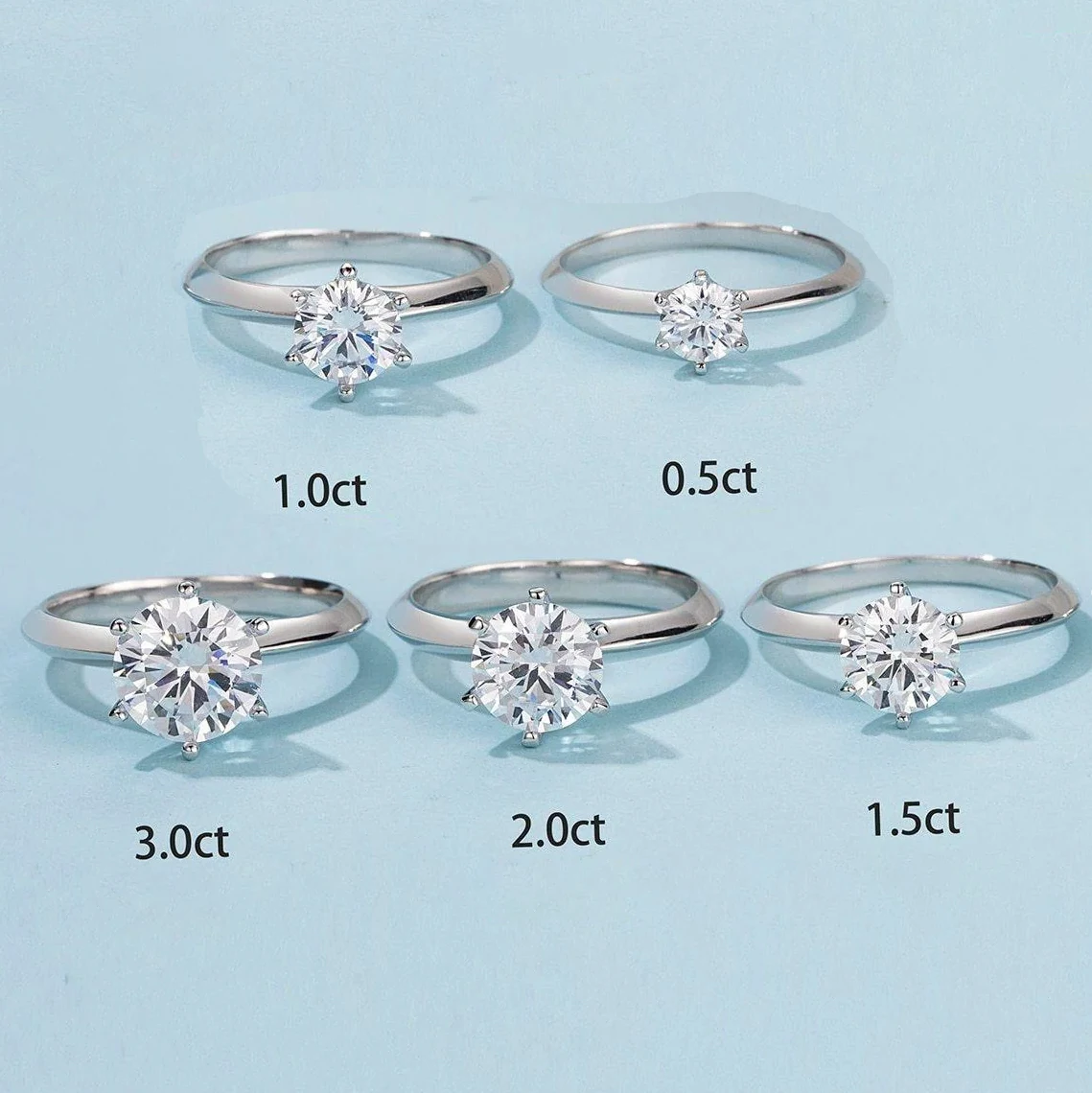 Custom Engagement Ring Set - Silver Plated Moissanite with Magnetic ...