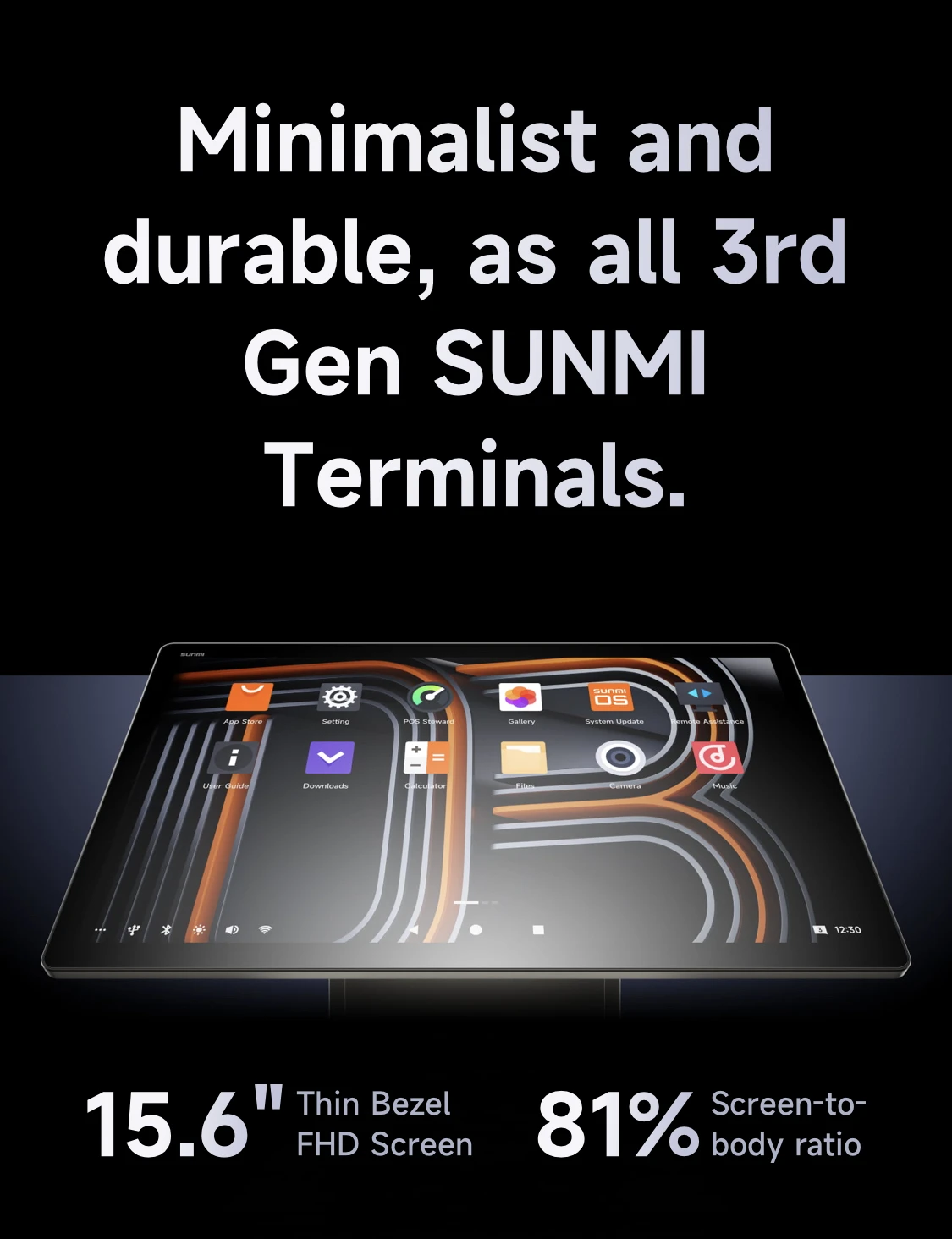 SUNMI D3 PRO Android POS Machine - 15.6" Touch Screen, 10.1" Customer ...