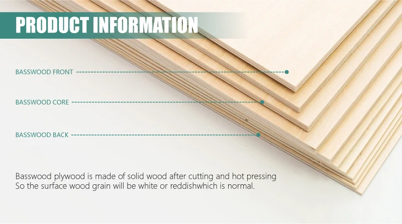 5mm Natural Wood Sheets Laser Cutting Commercial Basswood Sheets For ...