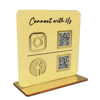 Custom Countertop Clear Acrylic Qr Code Holder Payment Qr Code Display ...