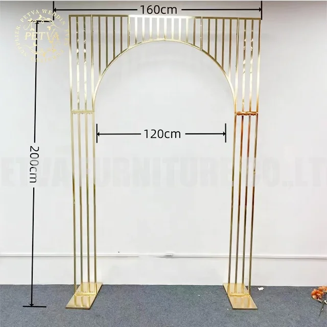 Light Gold Metal Arch Circle Arch Backdrop Stand Cover for Wedding ...