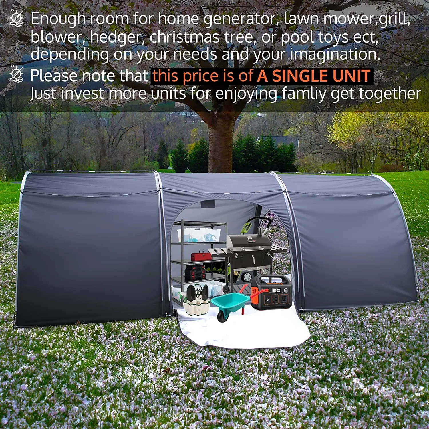 Large 3 Room Outdoor Camping Attachable All-in-one Connectable Social ...