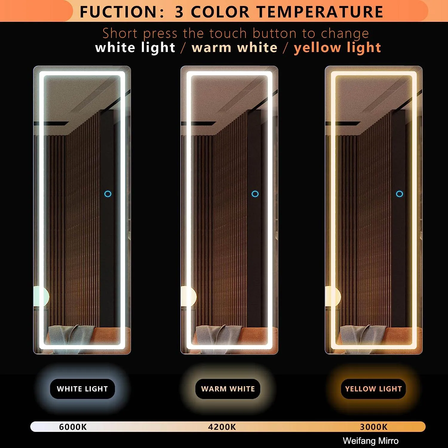 Custom Smart Large Decorative Floor Full Length Long Full Body LED ...