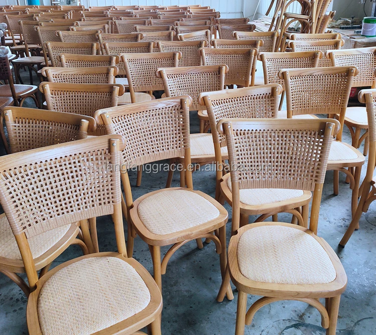 Vineyard Wood Cane Wicker Rattan Weave High Back Dining Chair for ...
