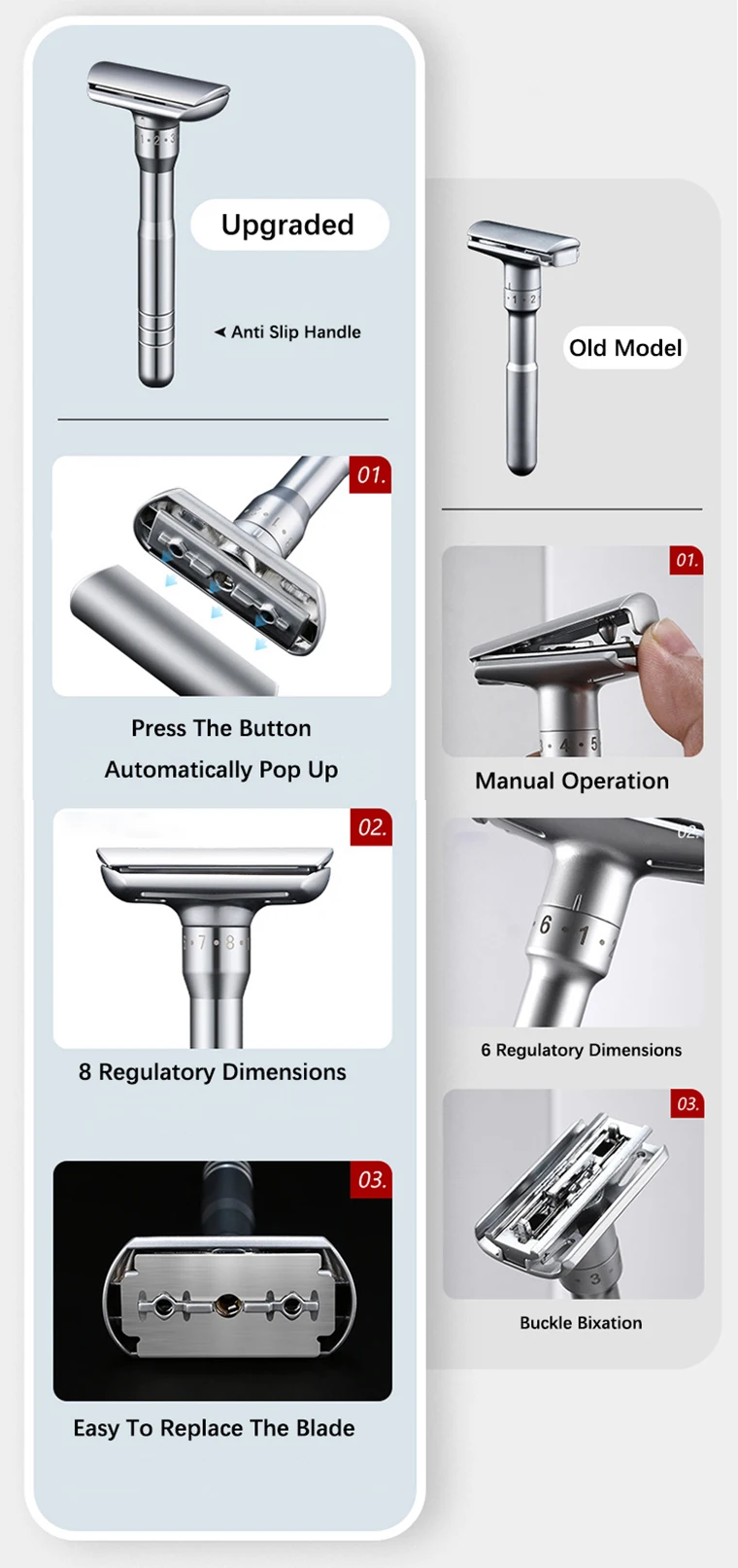 Spolo Adjustable Double Edge Shaving Zinc Alloy Safety Razor Classic ...