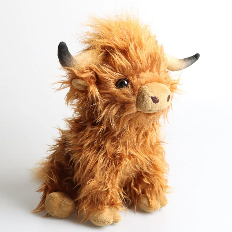 Scottish Highland Cow Plush,Cute Realistic Cow Stuffed Animals Soft ...