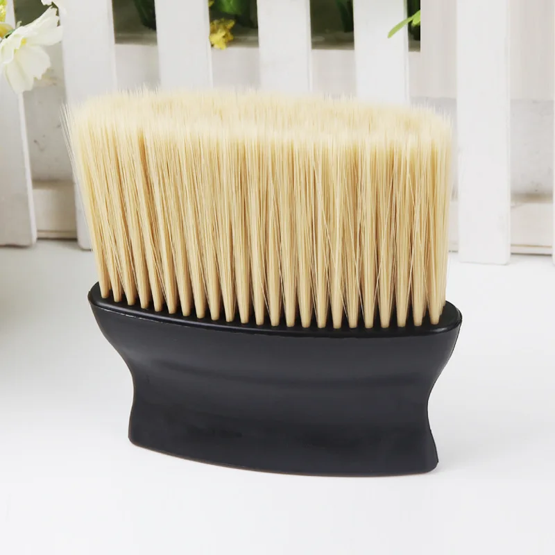 Salon Barber Neck Cleaning Duster Brush Black Flat Handle Hair Salon ...