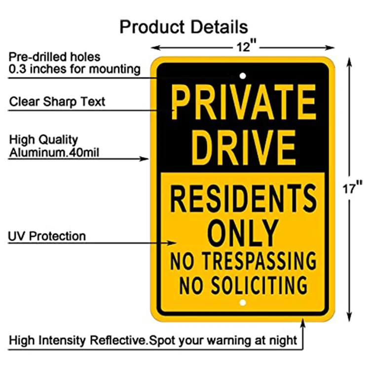 Stop Sign- Private Driver Signs Are Customizable No Trespassing,No ...
