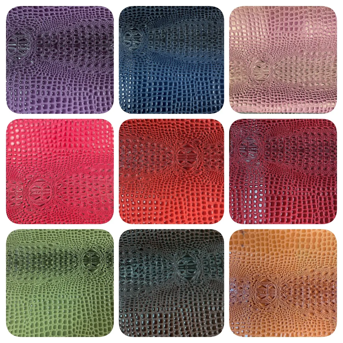 Embossed Synthetic Pvc Leather Fabric Crocodile Faux Leather - Buy Faux ...
