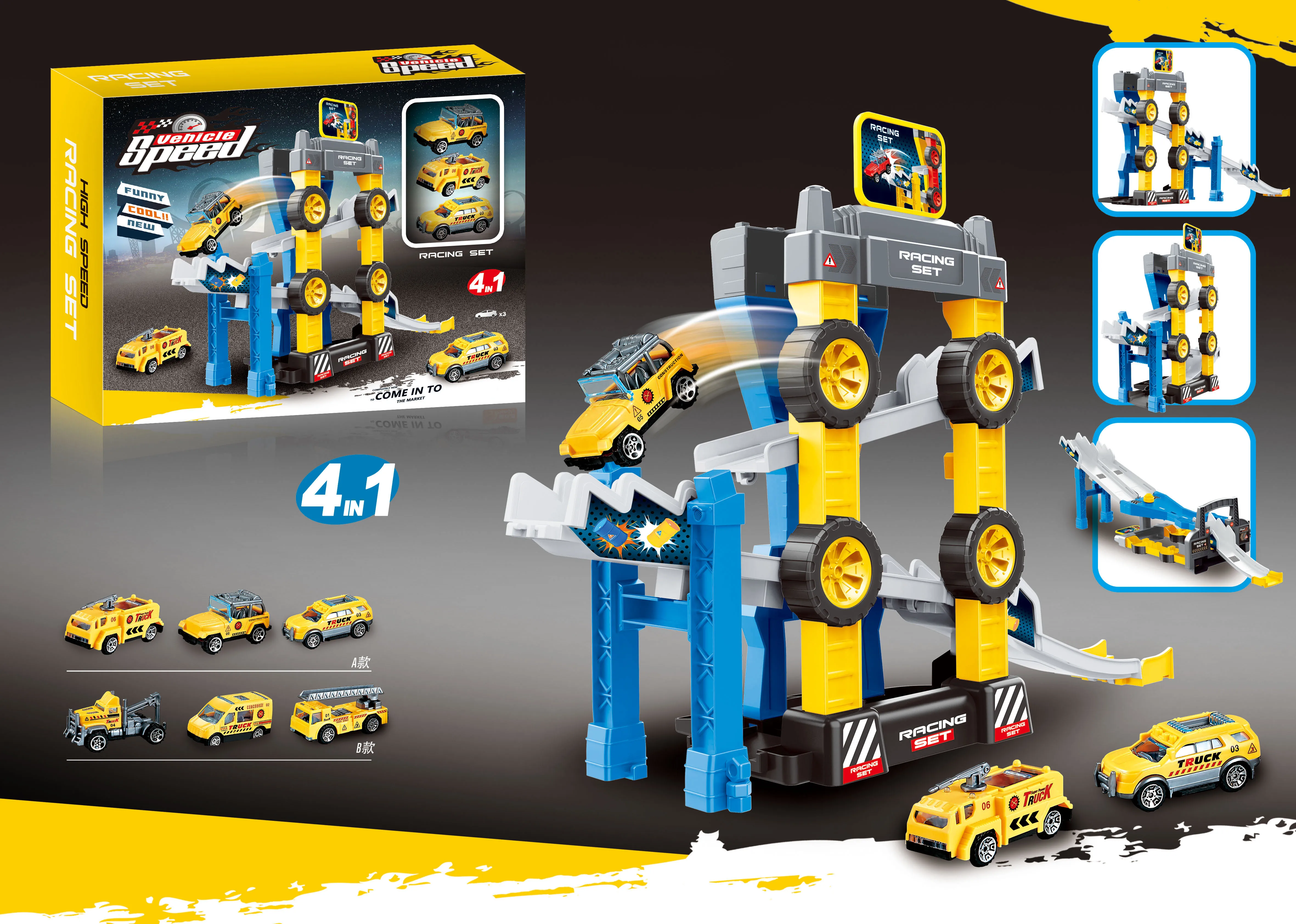 Fire Theme Rail Car Speed Vehicle Racing Set With 6cars| Alibaba.com