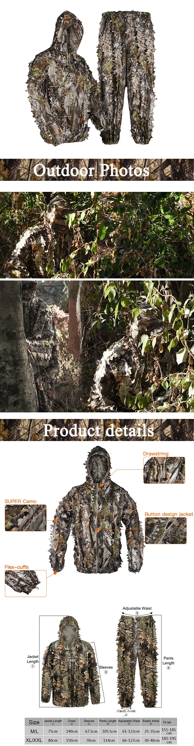 Woodland Camo Hunting Suit 3D Leaf 's Woodland Hunting Camouflage ...