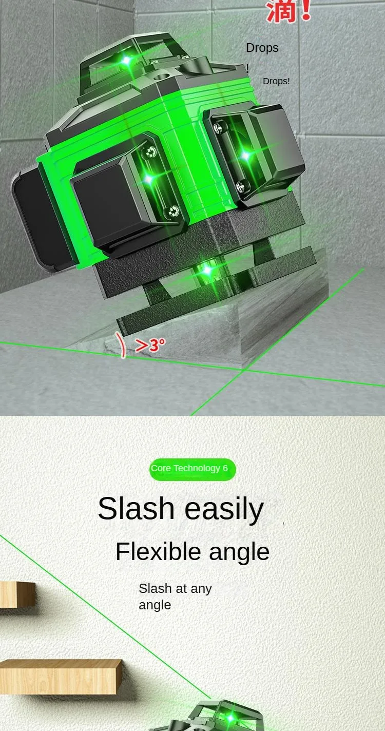 High Precision Laser Levels - FCC CE Certified 360° Autonivelant 3D