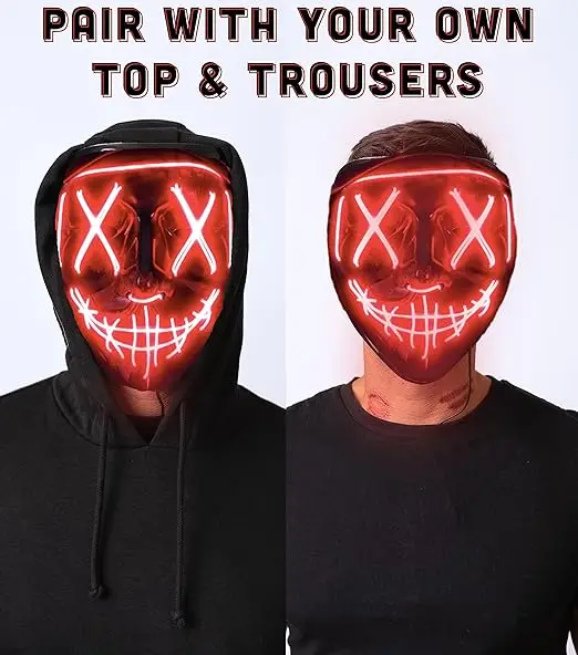 Led Purge Mask And Chainsaw Halloween Costume For Men Fits All - 2024 ...