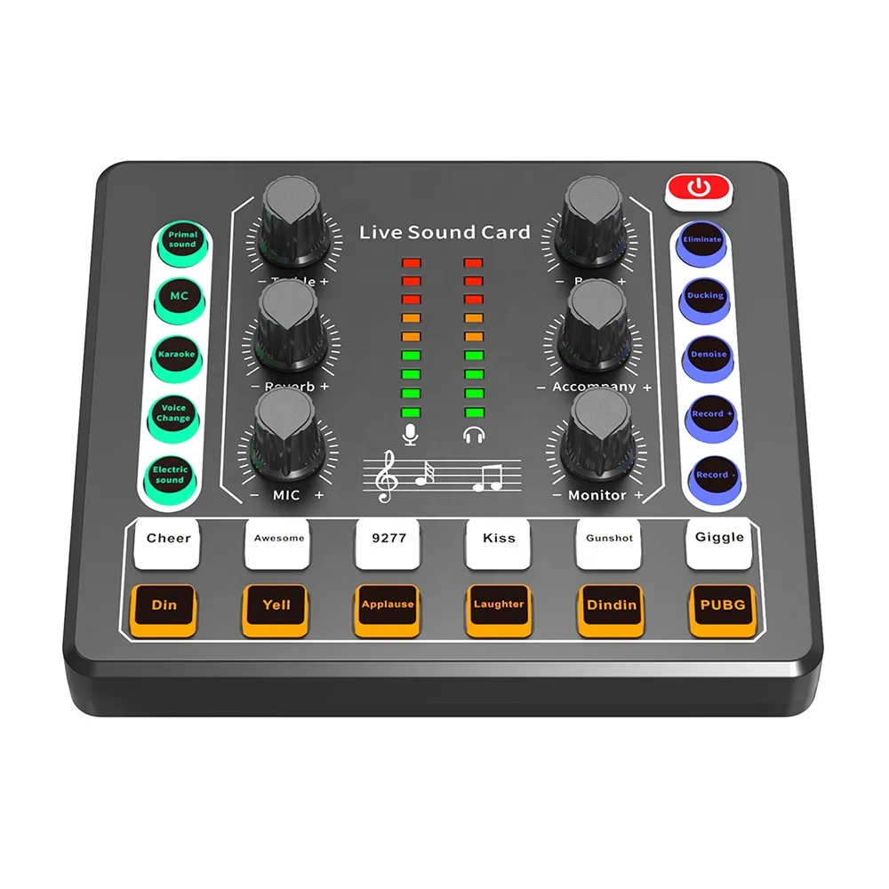 M8 Sound Card Audio Interface Music Studio Recording Updated V8 Sound ...