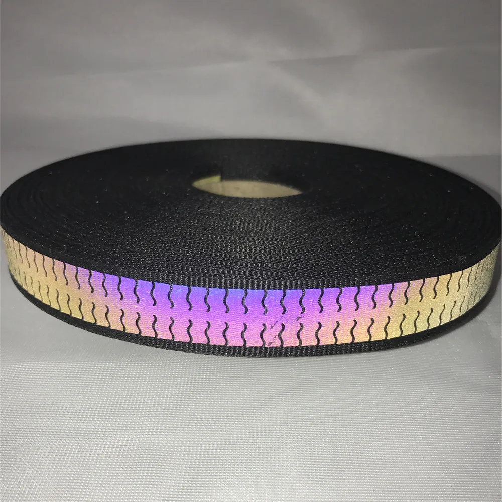 Color Gradient Rainbow Reflective Webbing Sew On Reflective Tape For ...