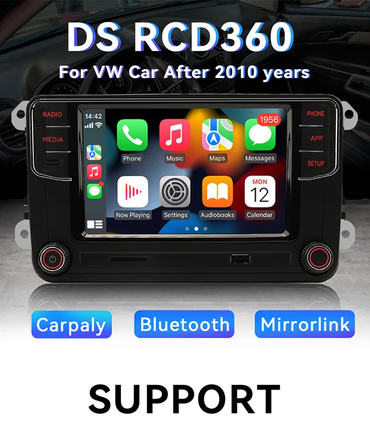 6.5 Inch Apple Carplay Mirrorlink Mib Vehicle Radio For Volkswagen Pq ...