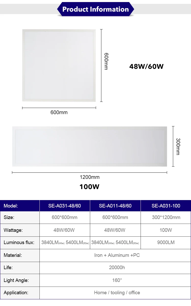 Indoor Recessed Mounted Led Ceiling Panel Lamp 60x60 Lighting ...