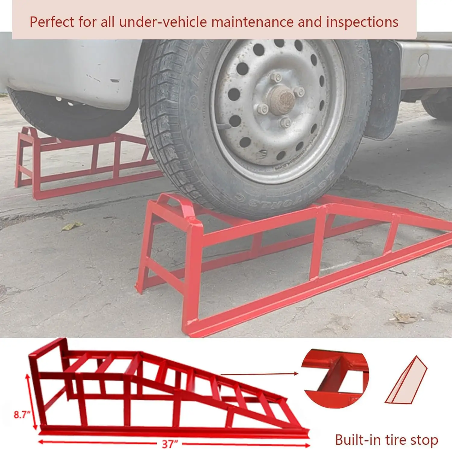 INTSUPERMAI 3Ton Heavy-Duty Auto Car Service Ramps Lifts Iron Steel ...