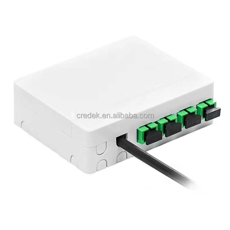 4 Port Mini Optic Fiber Terminal Box 4 Core Face Plate Fiber Optic FTTH ...