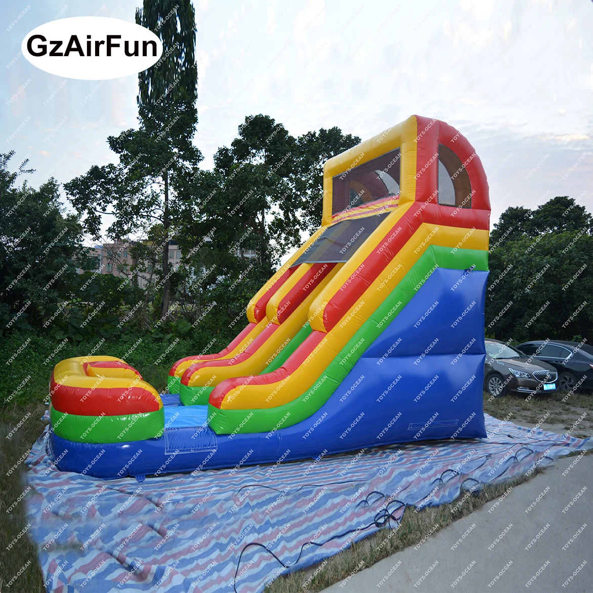 Customized Commercial Backyard Inflatable Water Slide With Pool For ...