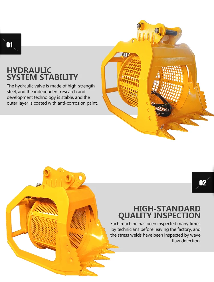 Excavator Rotary Screen Bucket Hydraulic Drum Screen - Buy Excavator ...