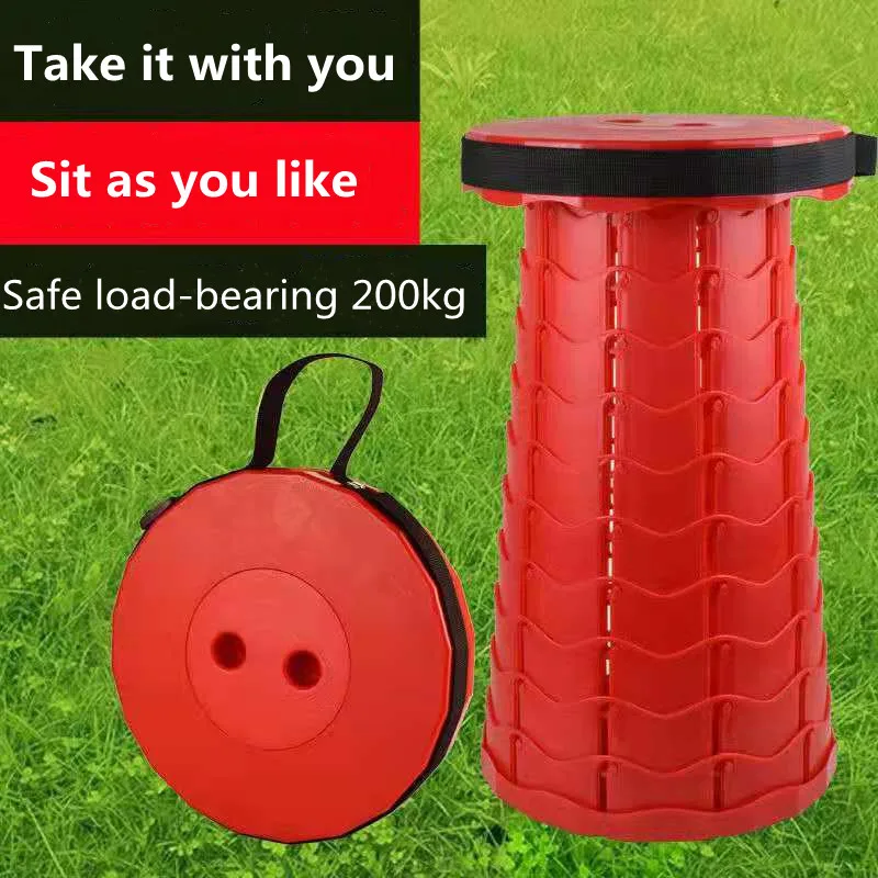 Folding Portable Telescopic Stool Plastic Collapsible Retractable Stool ...