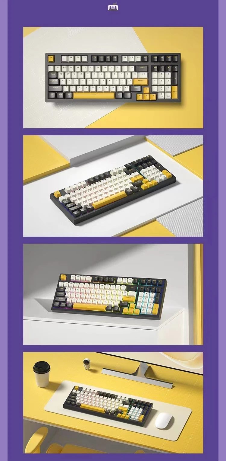 Custom K86 Pc Computer Mechanical Keyboard Gaming Usb Wired Kits Gamer ...