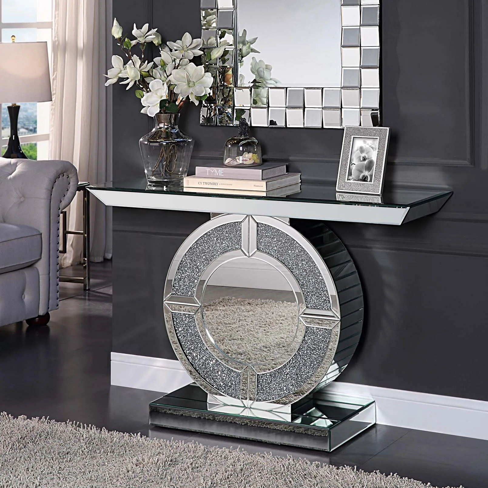 Factory Ome Modern Mirrored Hallway For Living Room Diamante Crystal ...