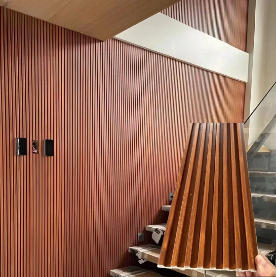 3d Interior Wooden Fluted Wpc Uv Decor Wall Panel Living Room Marble ...