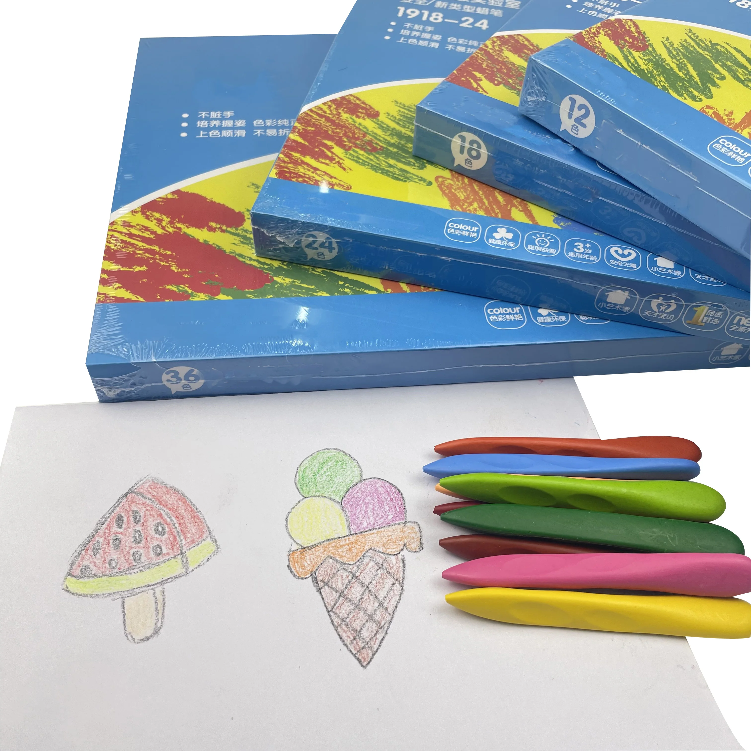 Portable Silky Smooth Drawing Painting Custom Hexagonal Crayons Art Set ...