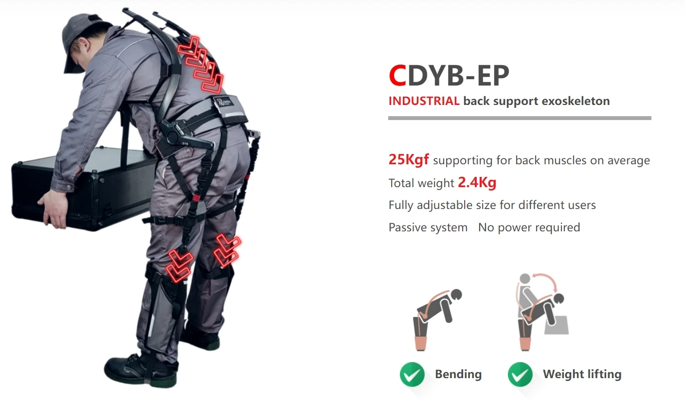 INDUSTRIAL Back Support Exoskeleton - Bionic Carbon Fiber