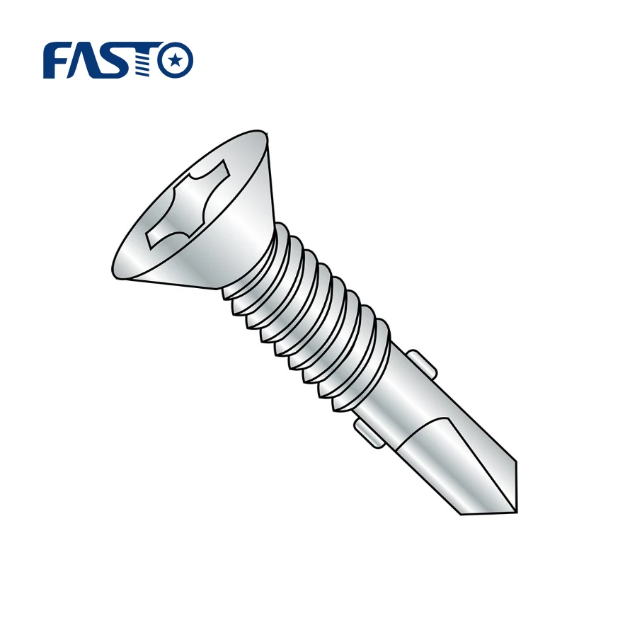 Stainless Steel Flat Head Self-drilling Screw Zinc Plated Countersunk ...