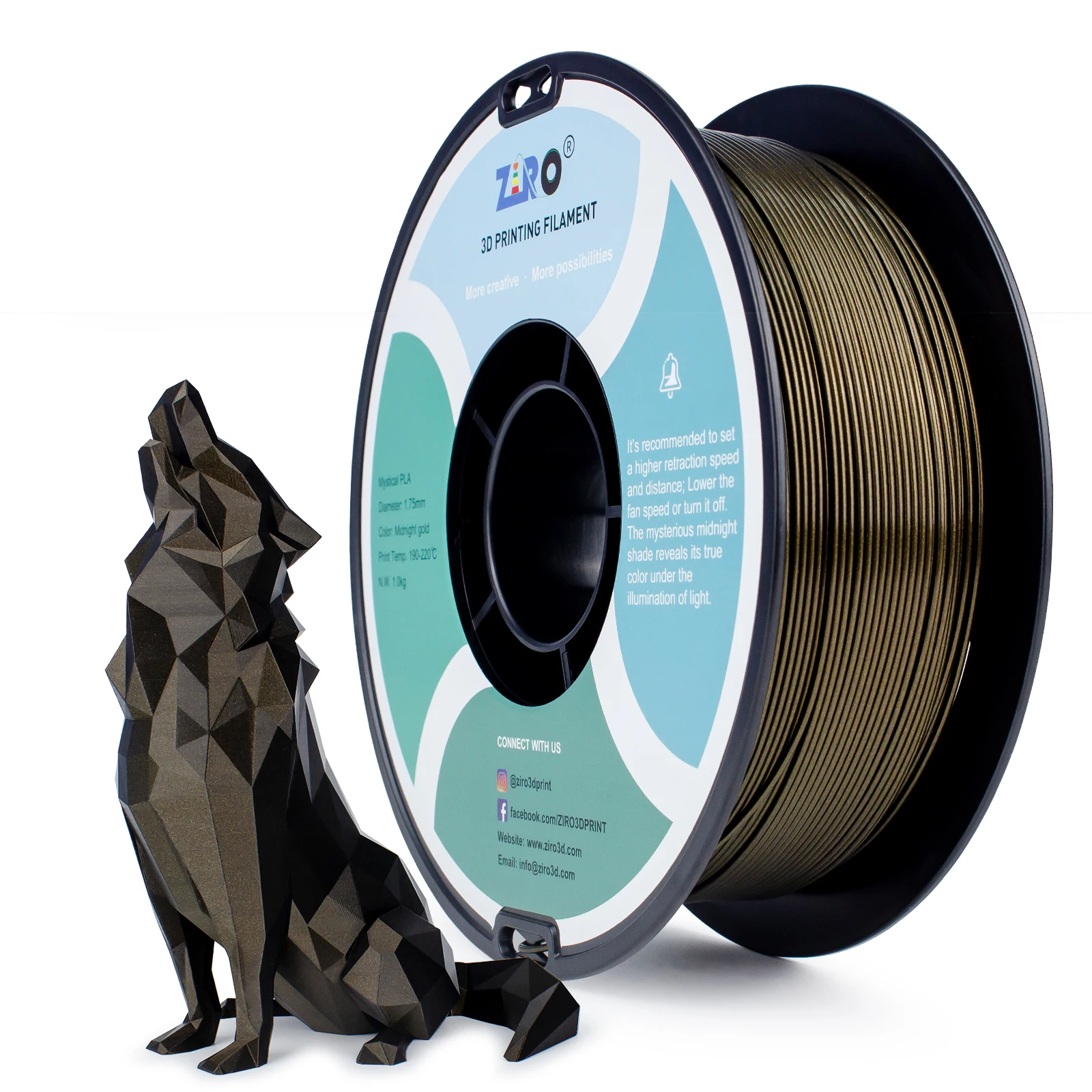ZIRO Gradient 3D Printing Filament Chroma Ribbon 1.75mm/1kg Degradable ...